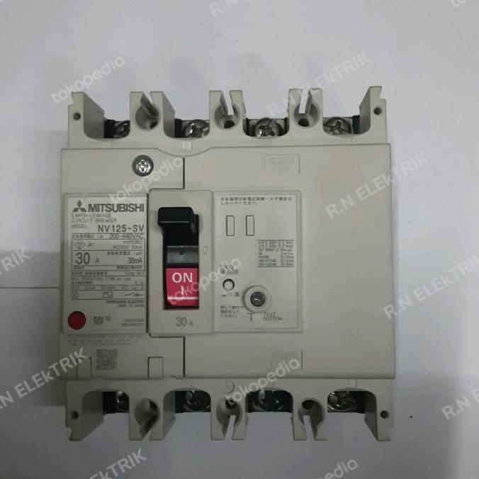 Jual Elcb Earth Leakage Circuit Breaker Mitsubishi Nv125-Cv 3P 30A ...