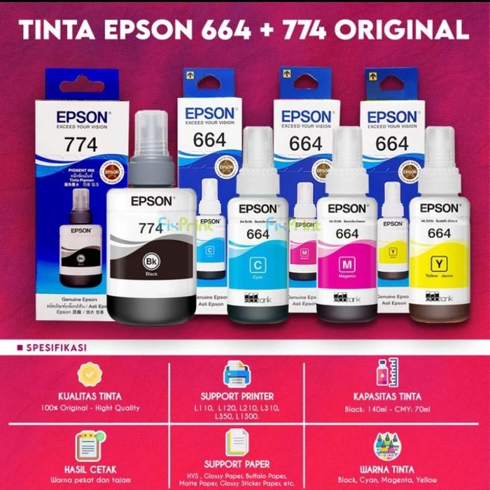 Jual Tinta Printer Epson L600,L655,L1455, ( 1 Set ) ORIGINAL - Jakarta ...