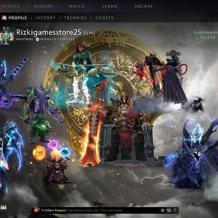 Jual id dota 2 arcana es wr wk qop spectre drow void razor am pudge ...