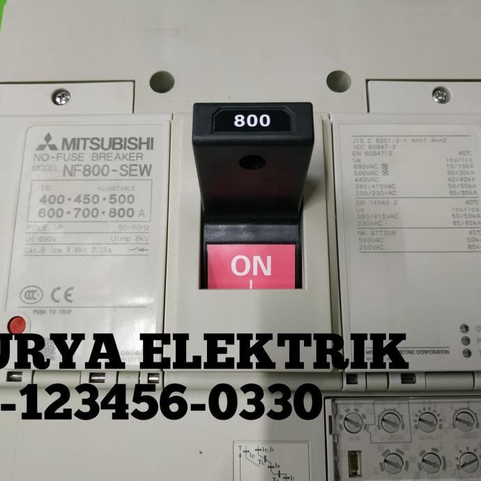 Jual Nfb Mccb No Fuse Breaker Mitsubishi Nf800Sew Nf800-Sew Nf800 800A 3P - Jakarta Pusat ...