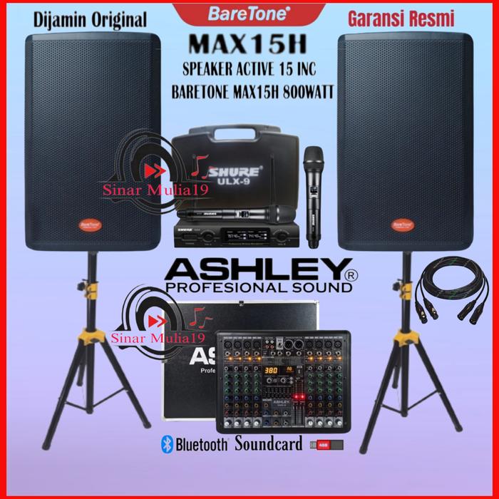 Jual PAKET SOUND SYSTEM OUTDOOR SPEAKER AKTIF BARETONE MAX15H ASHLEY ...