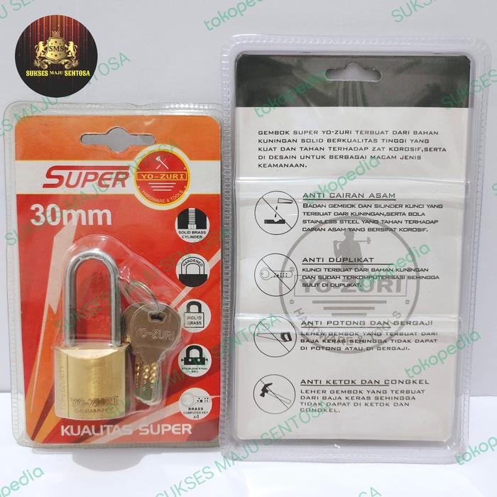 Jual GEMBOK PAGAR KUNINGAN 30mm PANJANG/ANTI CAIRAN KIMIA KARAT POTONG ...