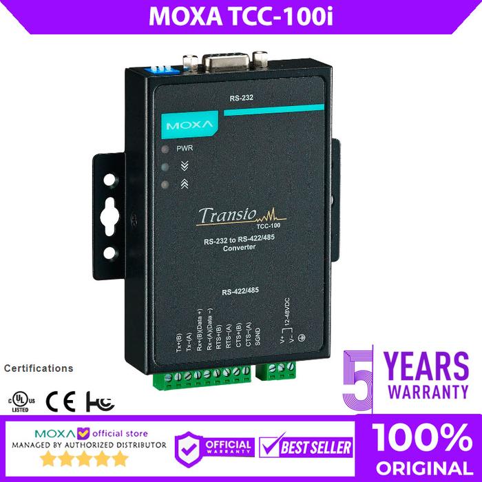 Promo Moxa TCC-100i serial RS-232 to RS-422/48 converters with 2kv isolation Cicil 0% 3x ...