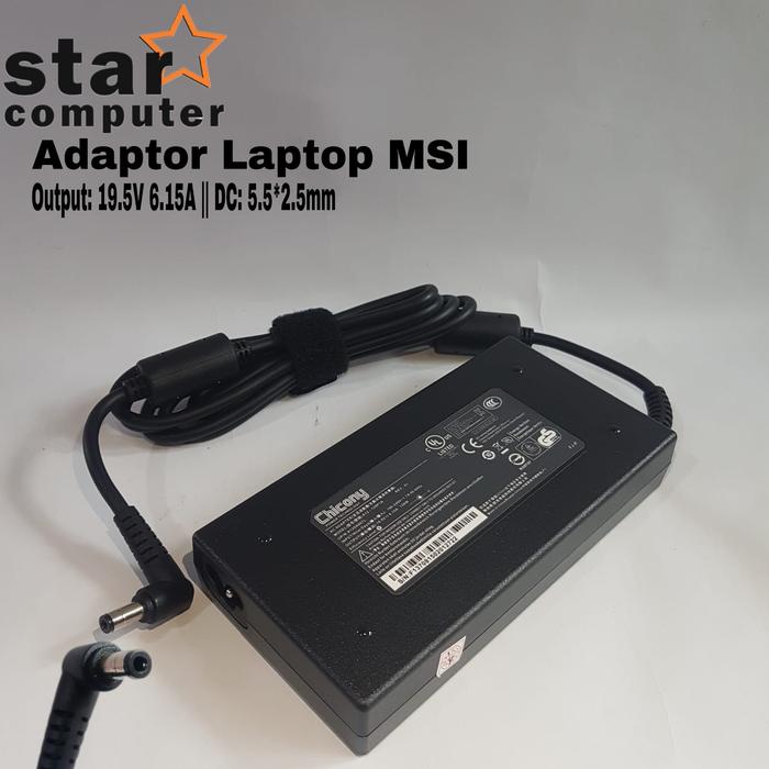 Jual Adaptor charger laptop MSI 19.5V 6.15A 120Watt Model: A12 - 120P1A ...