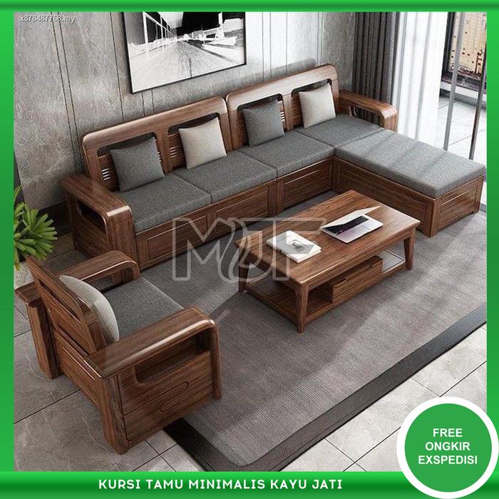 Jual Kursi sofa tamu minimalis modern model sudut bahan kayu jati - Kab ...