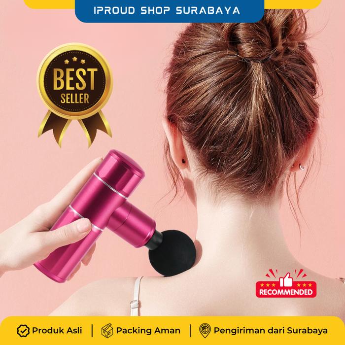 Promo Alat Pijat Getar Elektrik USB, Mini Massage Gun Portable 6 Speed ...