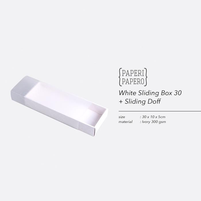 Jual White Sliding Box (30 x 10 x 5 cm) - Kotak Laci Geser Slide (5 Pcs ...