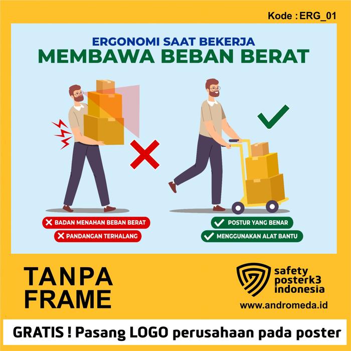 Jual safety Poster K3: Ergonomi Saat Bekerja_Membawa Beban Berat ...