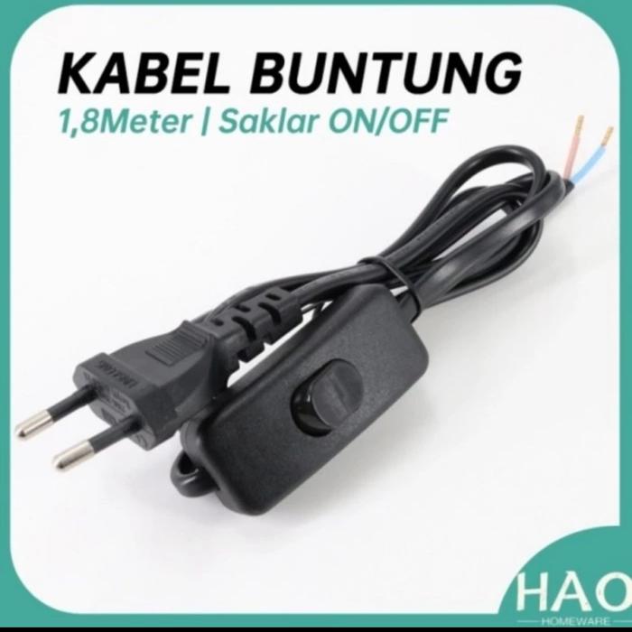 Jual KABEL BUNTUNG PLUS SAKLAR ON OFF 180CM UNTUK TL T5 NEON FLEK LED ...