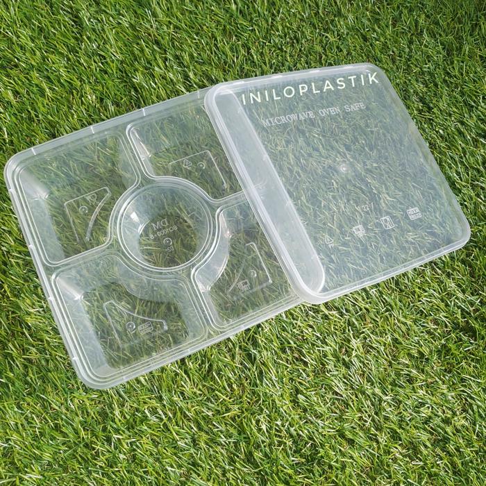 Jual [25pcs] Thinwal DM 1000ml Sekat 5 / Thinwall Kotak Plastik 1000 ml ...