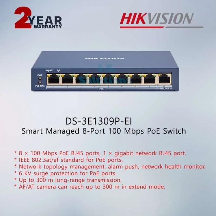 Jual DS-3E1309P-EI/M - HIKVISION SMART POE SWITCH 8 PORT POE 1 UPLINK - Kota Semarang - Toko ...