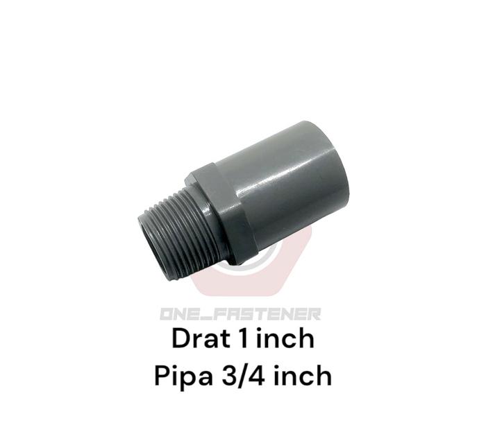 Jual Sambungan Sok Drat Luar Pipa 3/4 inch PVC valve socket SDL ulir 1 ...