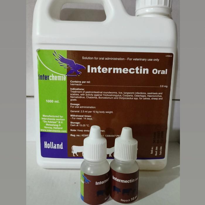 Jual Intermectin oral 10 ml obat parasit scabies gudik kutu hewan ...