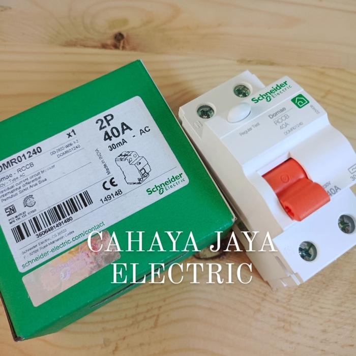 Jual RCCB ELCB DOMAE 2P 40A 30MA DOMR01240 SCHNEIDER ORIGINAL MADE IN INDIA - Jakarta Pusat ...