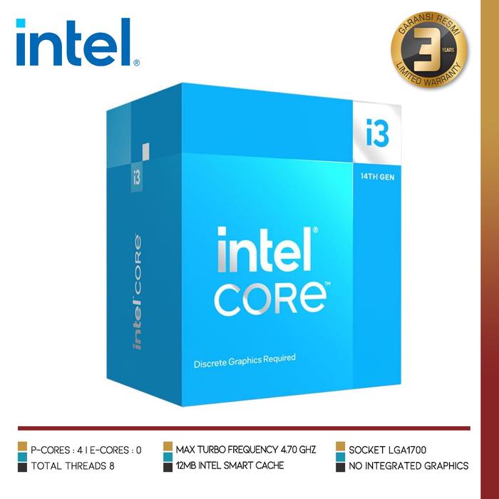 Promo INTEL CORE i3 14100F | Desktop Processor 4 (4P+0E) Cores LGA 1700 ...