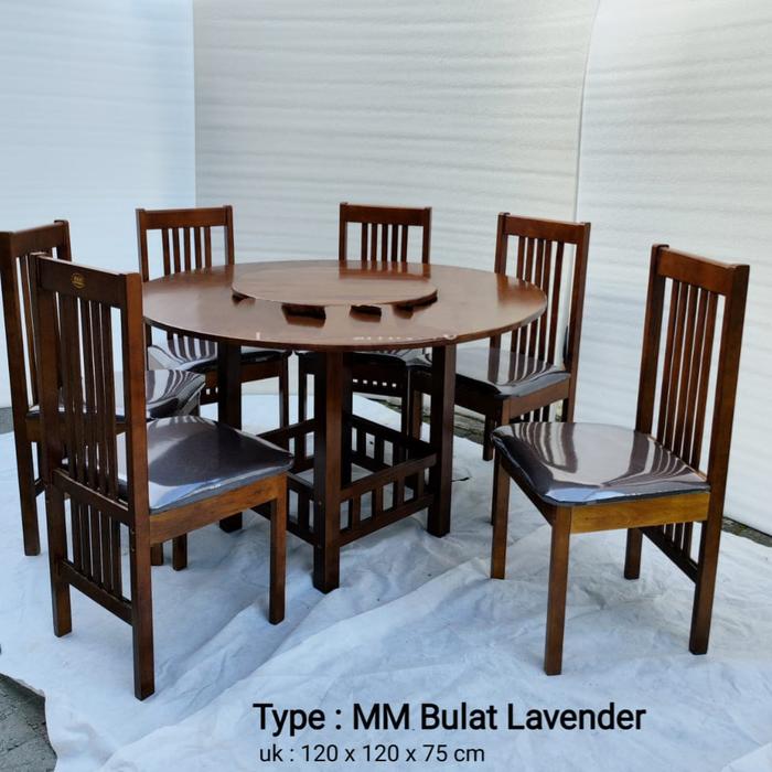 Jual Meja Makan Kayu Bulat Lavender + 6 Kursi - Kota Medan - sparkling ...