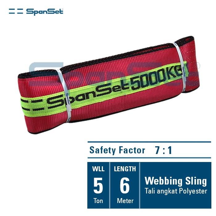 Jual Webbing Sling 5T x 6M / Tali Angkat 5 Ton x 6 Meter Spanset ...