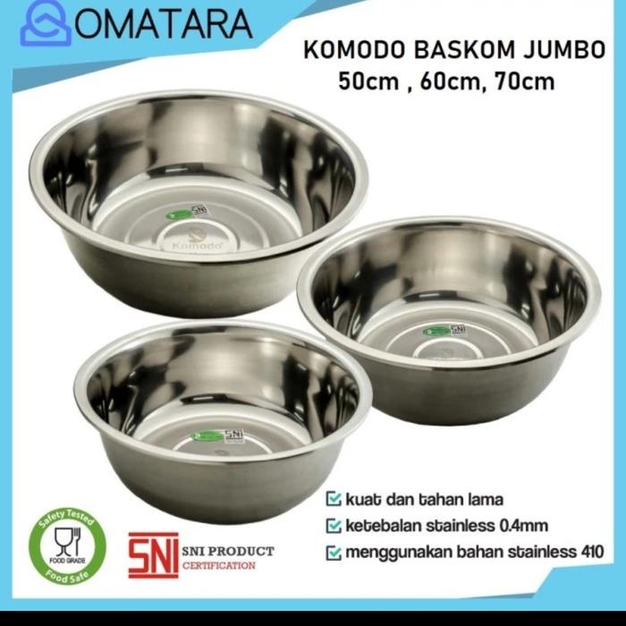 Jual Baskom Air Jumbo Besar Stainless Komodo 70CM Basin Mixing Bowl ...