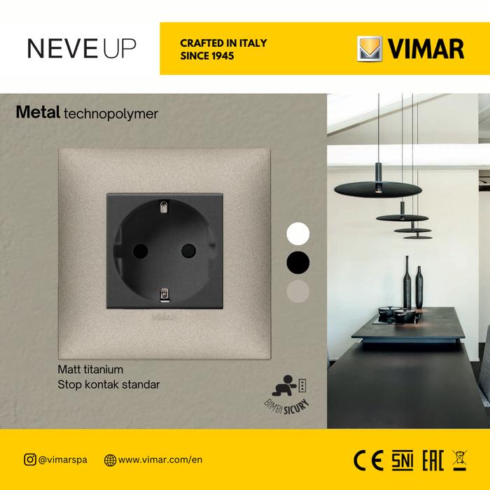 Jual Saklar Vimar Neve Up Stop Kontak - Matt Titanium - Kota Bandung ...