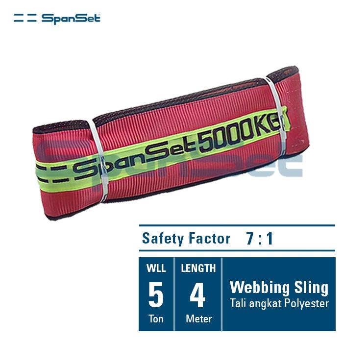 Jual Webbing Sling 5T x 4M / Tali Angkat 5 Ton x 4 Meter Spanset ...