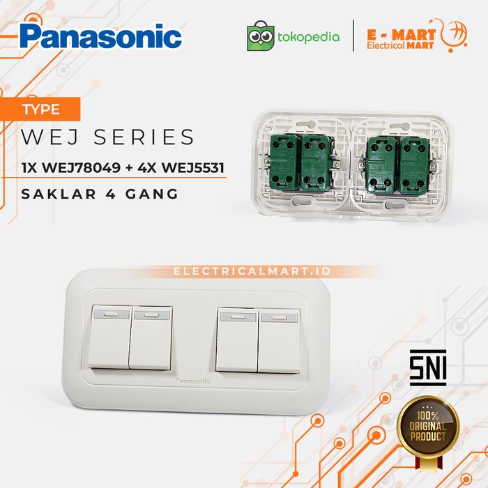 Jual PANASONIC Saklar 4 Gang Putih WEJ White WIDE Series 4Gang - Kota ...