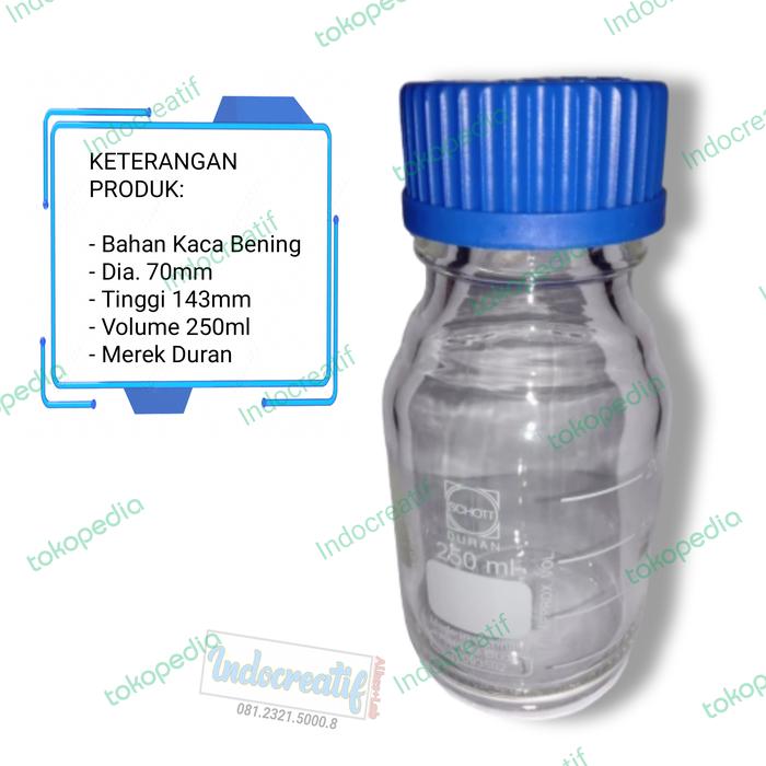 Jual BOTOL SAMPEL REAGENT LABORATORIUM KACA SCHOOT DURAN 250 ml - Kota ...