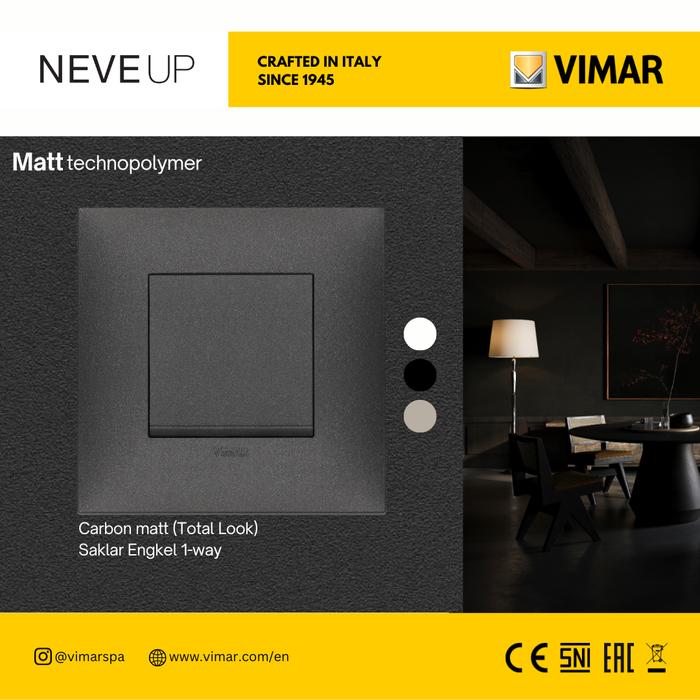 Jual Saklar Vimar Neve Up Engkel (1 gang, 1 way) - Carbon Matt - Kota ...