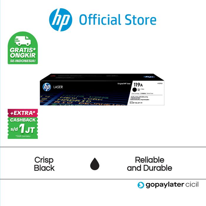 Promo Tinta Printer HP 119A Black Original Laser Toner Cartridge Hitam ...