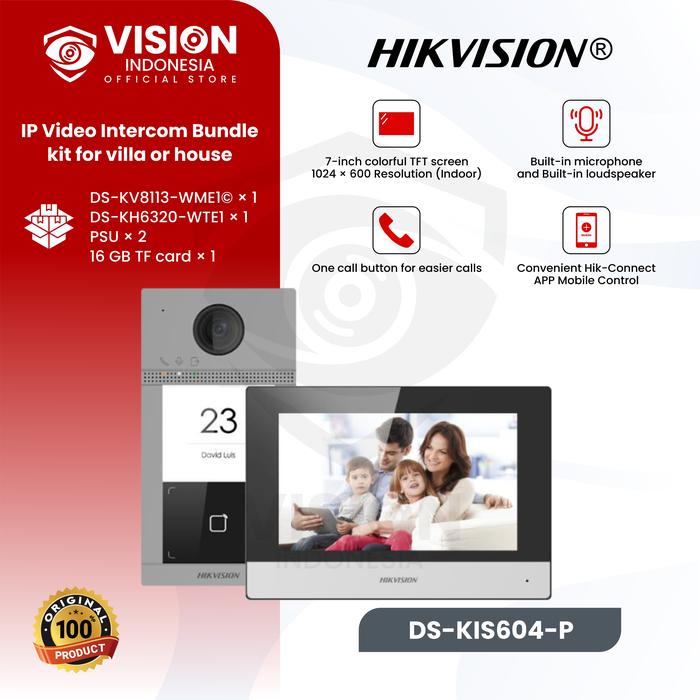 Jual HIKVISION DS-KIS604-P VIDEO INTERCOM VILLA DOOR STATION BUNDLE ...