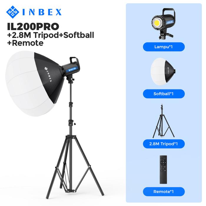 Promo INBEX IL-200Pro COB Lampu Studio Fotografi Profesional 200W ...