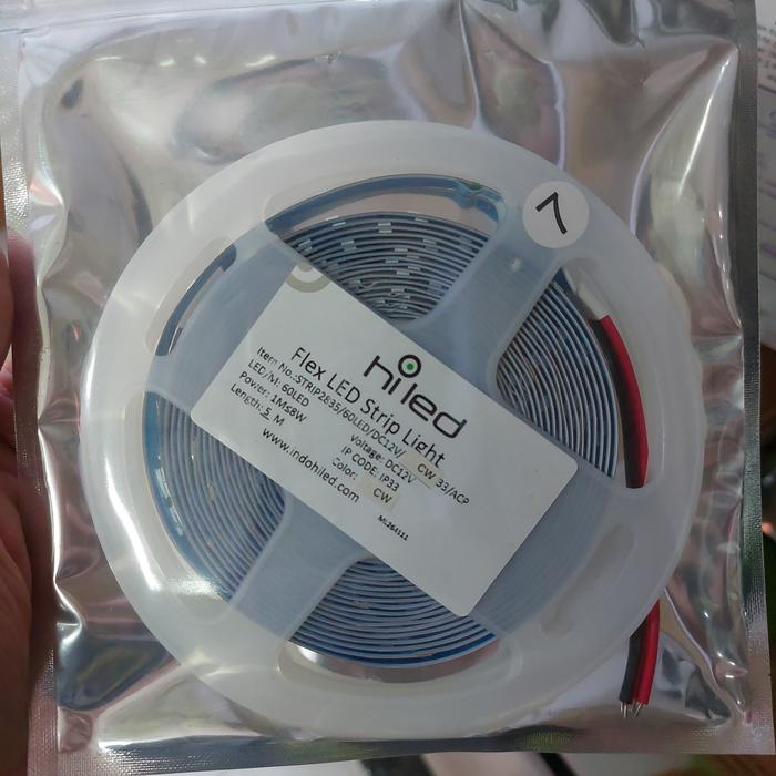 Jual hiled led strip 2835/60 ip33 dc12v 8w/meter - cw putih - Jakarta ...