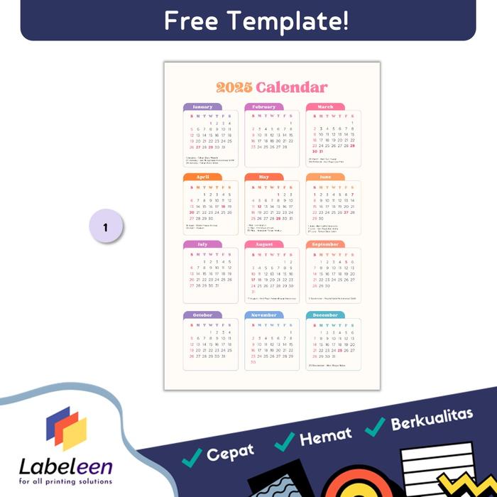 Jual Kalender Dinding 2025 Satuan A3+ | Cetak Kalender Dinding Ready ...