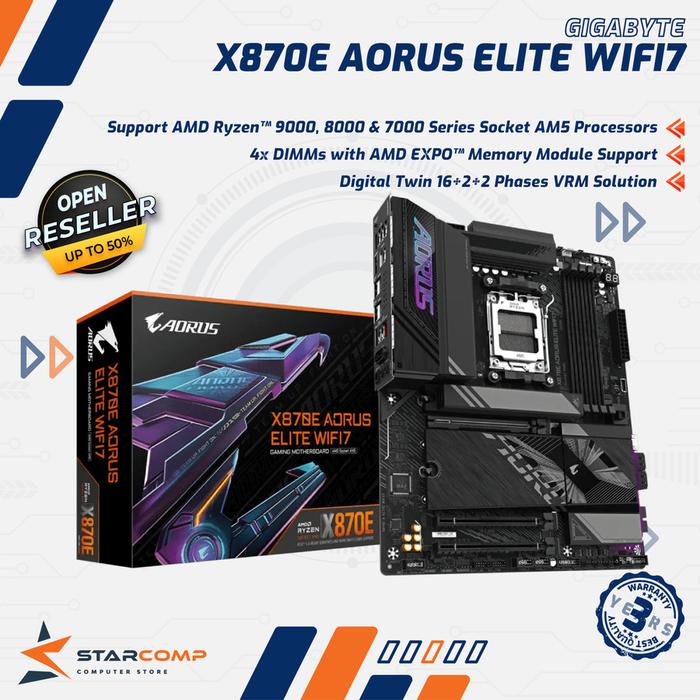 Promo GIGABYTE X870E AORUS ELITE WIFI7 Motherboard AMD AM5 X 870 Cicil ...