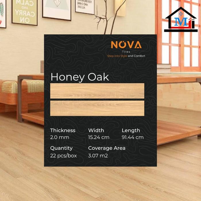 Jual lantai vinyl motif kayu NOVA tiles ketebalan 2mm/lembar - Honey oak - Jakarta Timur - Toko ...