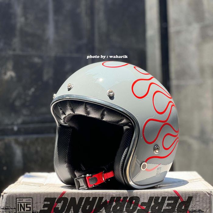 Jual Helm Bogo Vespa Motif Api SNI Limited Editions - Helm, M - Kab ...