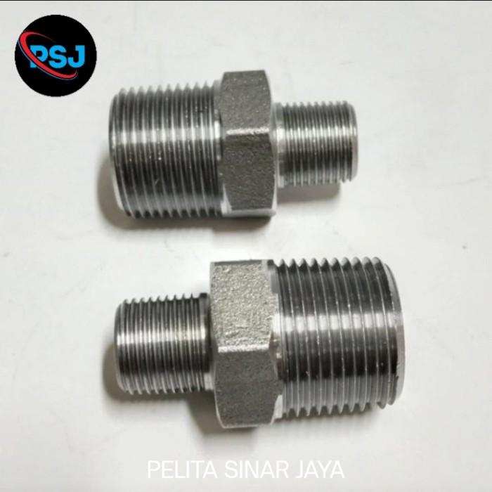 Jual Double Nepel Reducer besi class 3000 NPT drat 2" x 3/4" inch / Hex ...