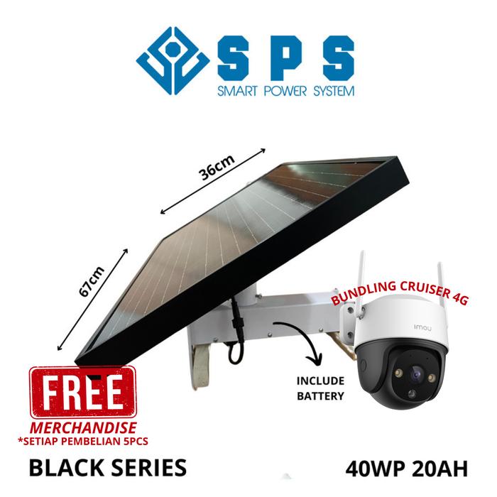 Promo Solar panel Black 40WP Tenaga Matahari 12V 20AH/30AH Lithium ...