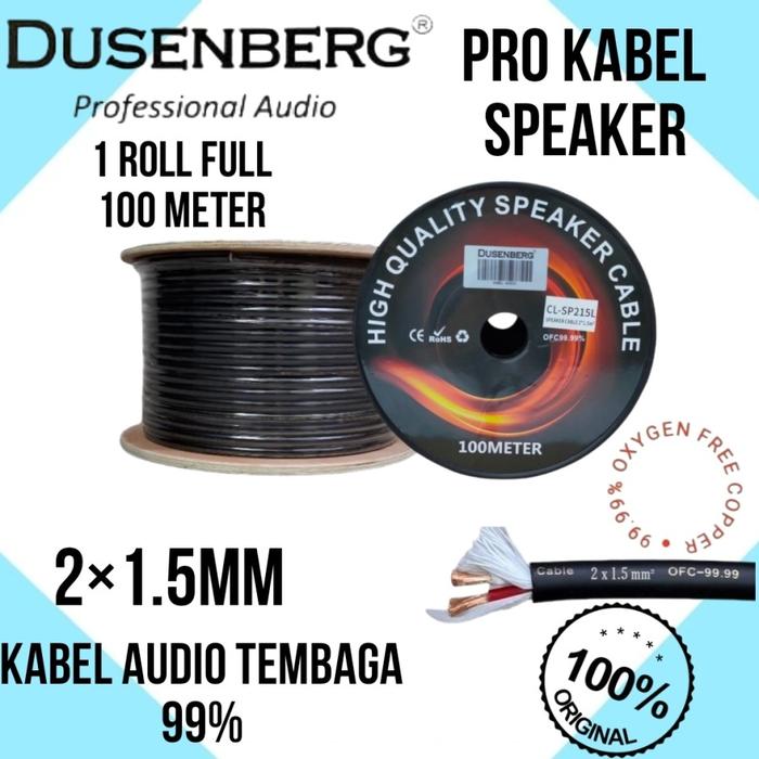 Promo Kabel Speaker, Kabel Audio Stereo Tembaga 99% ,1 Roll Full 100 ...
