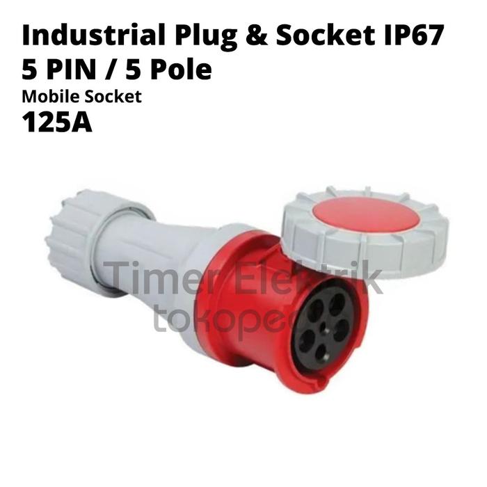 Jual Industrial Plug & Socket IP67 5 Pin / 5 Pole 125A Berbagai Variant ...