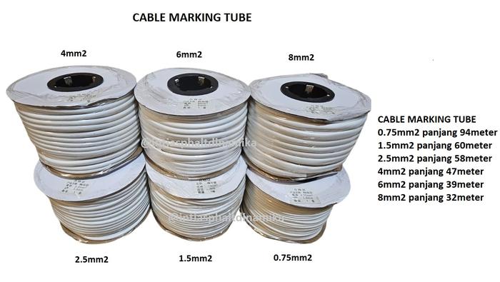 Jual Marking Tube Cable Marker Cable Tubing Putih Doff Merah Kuning ...