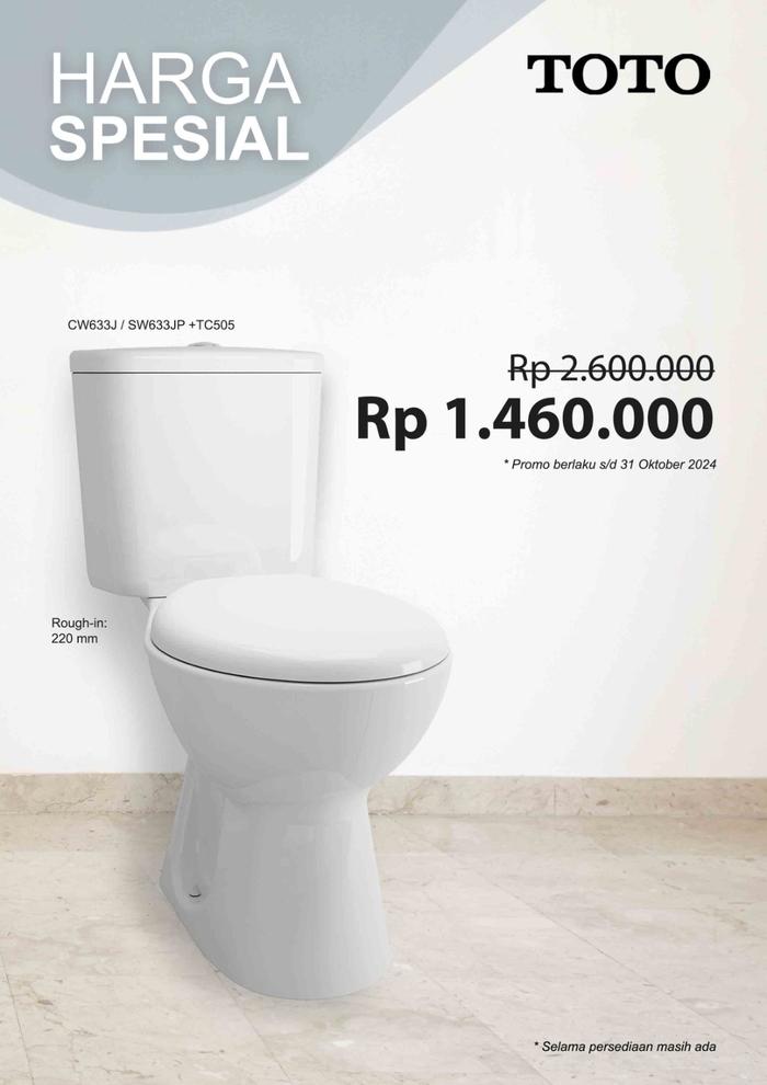 Jual CLOSET / KLOSET / TOILET DUDUK TOTO CW633J SW633JP CW 633 J SW 633 ...