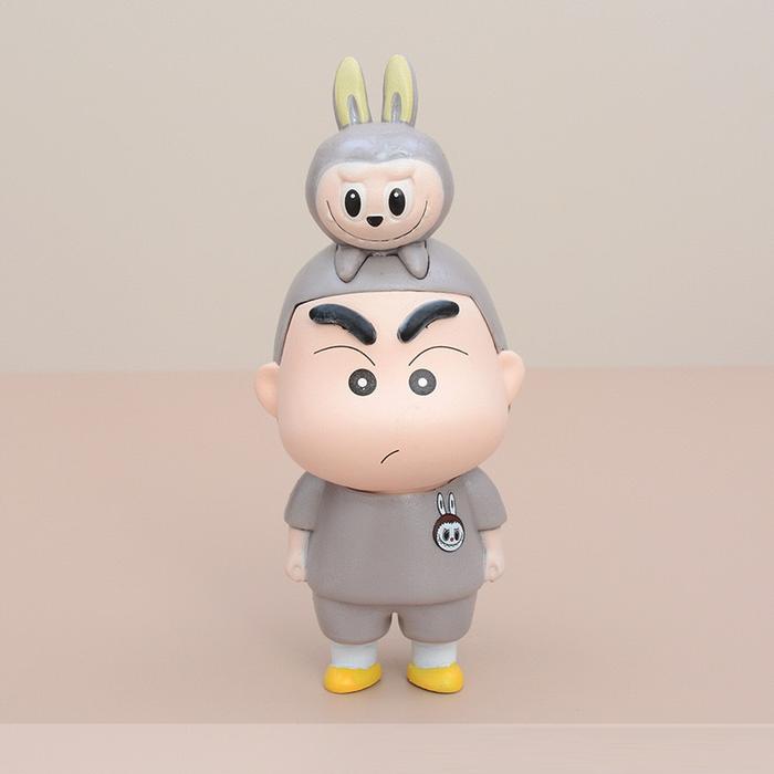 Promo MINI SIZE 14CM Figure Labubu x Crayon Shin-Chan SHINCHAN SINCHAN ...