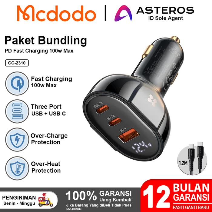 Jual MCDODO Charger Mobil Type C to Type C Fast Charging 45w 95w-100w ...
