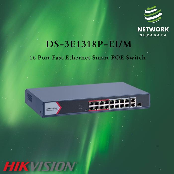 Jual HIK DS-3E1318P-EI/M 16 Port Fast Ethernet Smart POE Switch - Kota ...