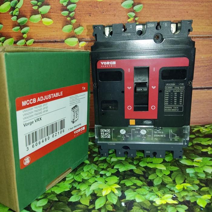 Jual MCCB Breaker adjustable VORGE VRX250H 3P 250A 200A 3Pole 3Phase ...