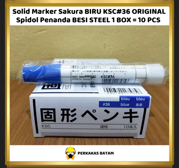 Jual Solid Marker Sakura BIRU BLUE 1 BOX KSC#36 Spidol Penanda BESI ...