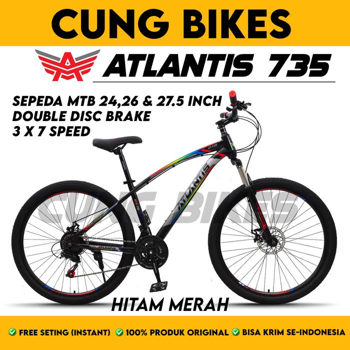 Jual Sepeda Gunung MTB 24 26 dan 27,5 inch Atlantis 735 Diskbrake 21 ...