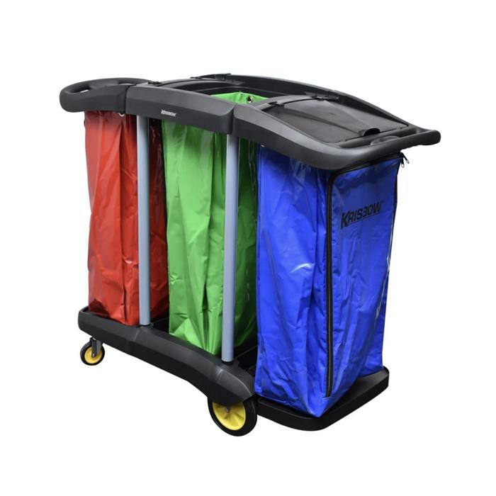 Jual Krisbow Trolley Troli Pengangkut Sampah 3 Kompartemen - Kota ...