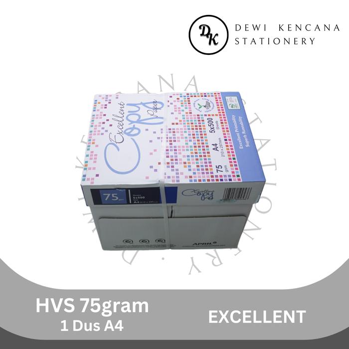 Jual Kertas HVS / Kertas Fotocopy Excellent Copy Paper 1 Dus isi 5 Rim ...