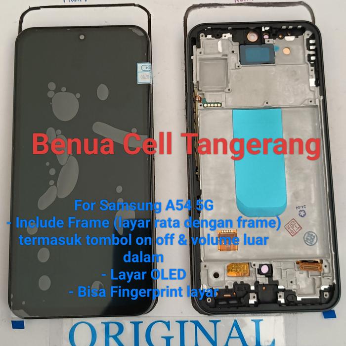 Jual Lcd samsung A54 5G Big Glass, OLED, Finger print layar + Frame ...